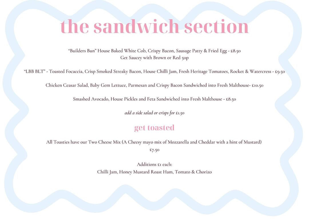 Menus – Little Brunette Bakery